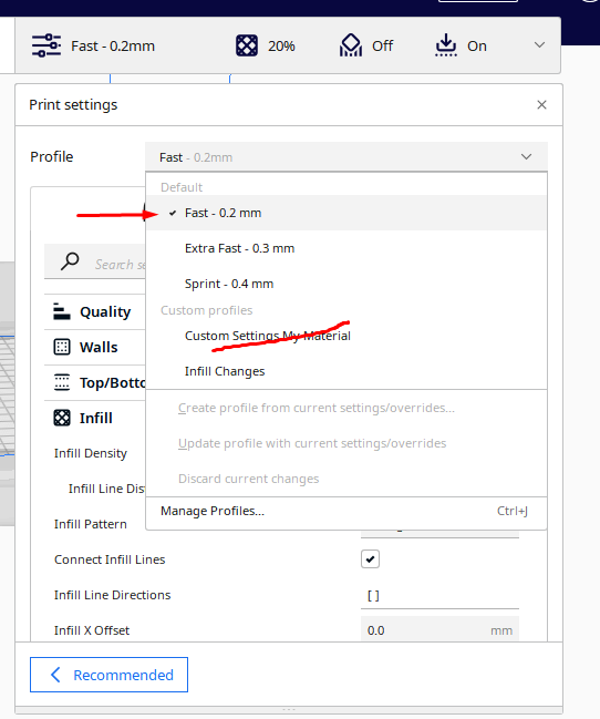 How to customize print profiles