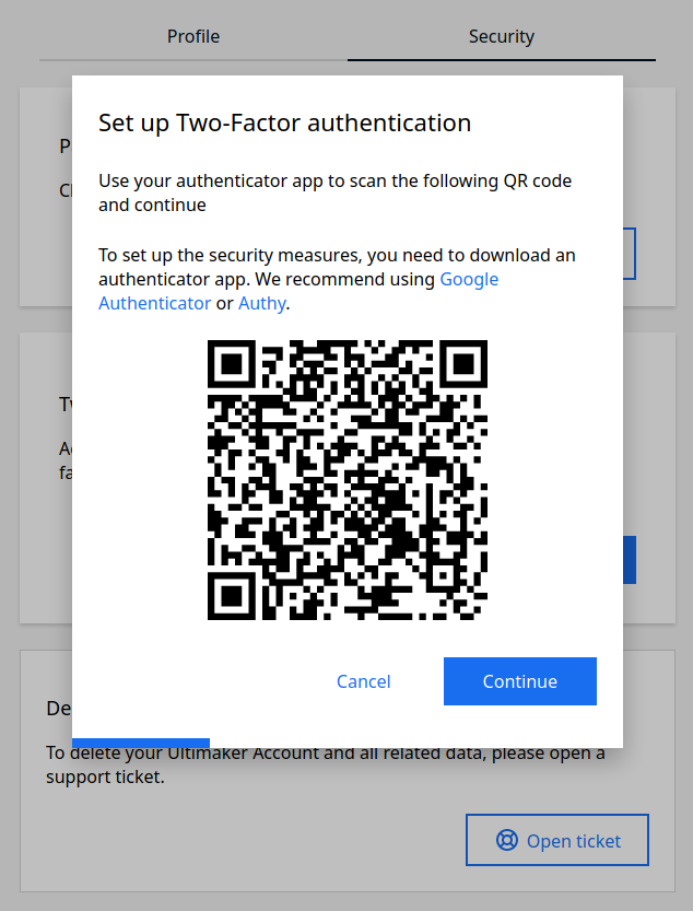 I lost my two-factor authentication app