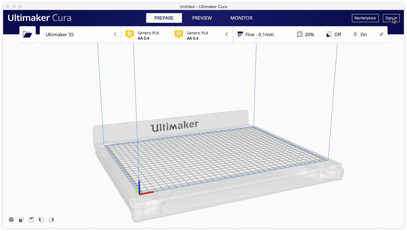 Working with connected printers in Ultimaker Cura