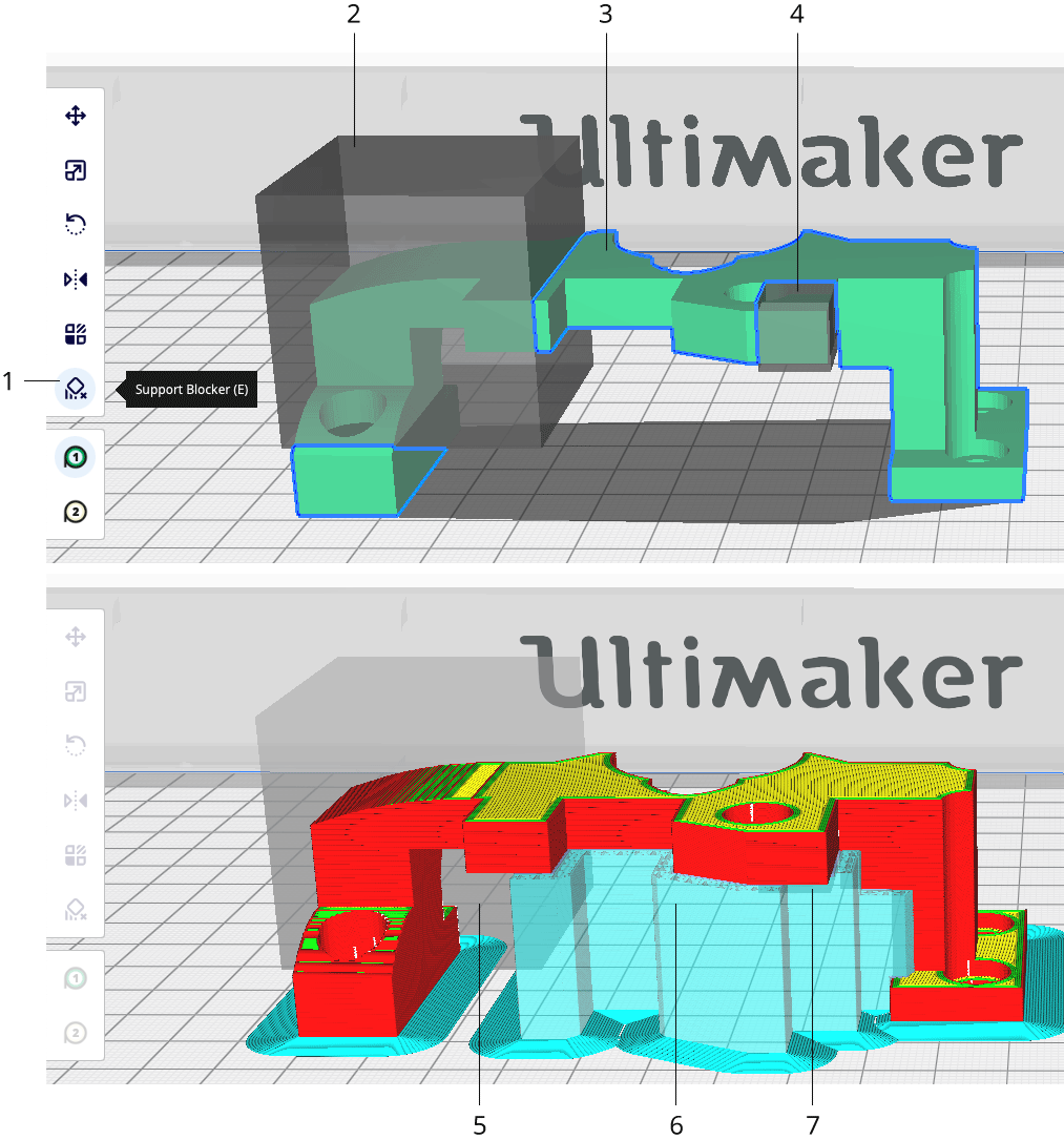 How to block support generation in UltiMaker Cura
