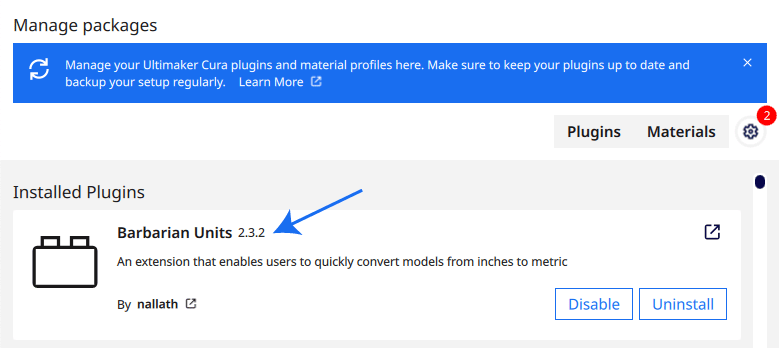 How to remove plugins or materials from UltiMaker Cura