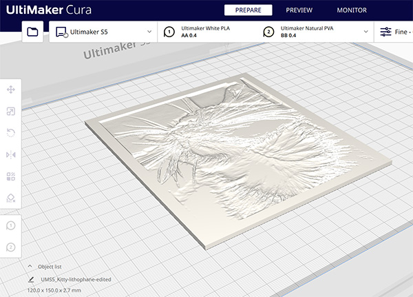 How to 3D print a 2D image with UltiMaker Cura